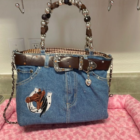 Bags | Very Beautiful Blue Jean Purse Never Use It | Poshmark